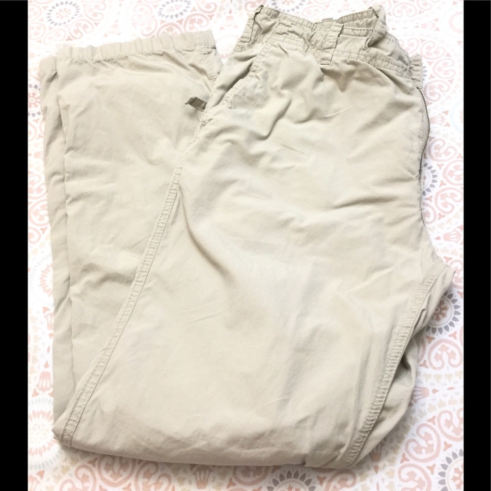 Express Light Beige Cargo Pants With Pockets - Gem